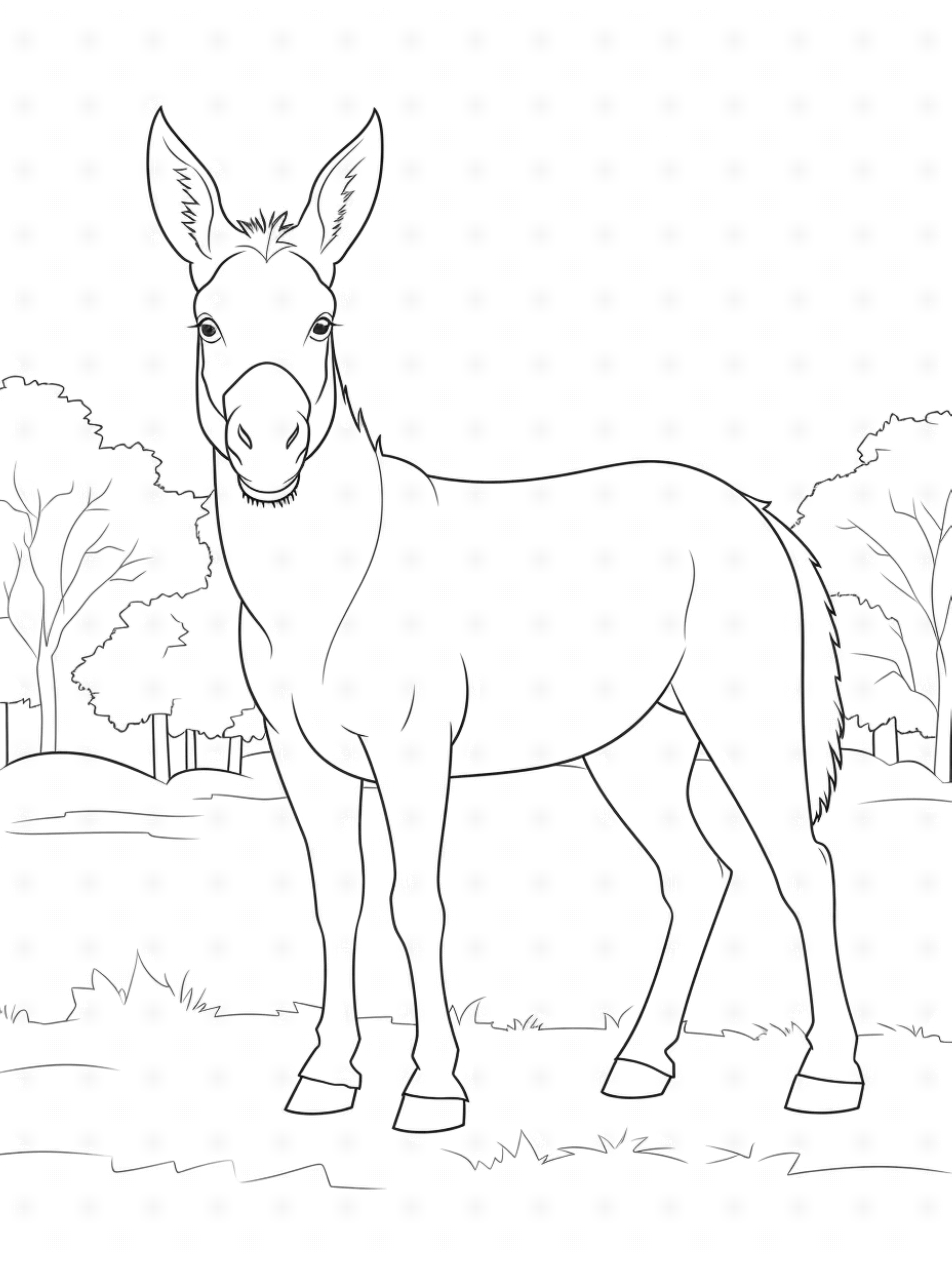 Cute Donkey Coloring Pages For Kids Coloringforest